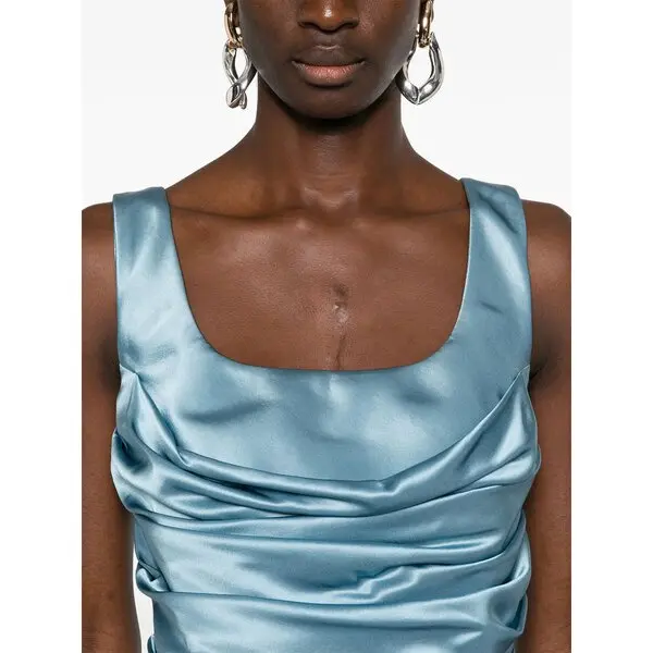 Giuseppe Di Morabito Sleeveless Ruched Silk Dress