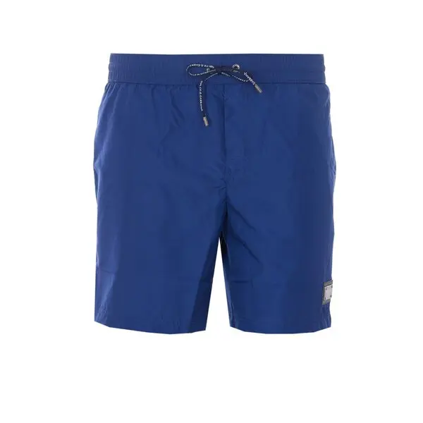 Dolce & Gabbana Plaque Logo Bermuda Swimwear - Blue