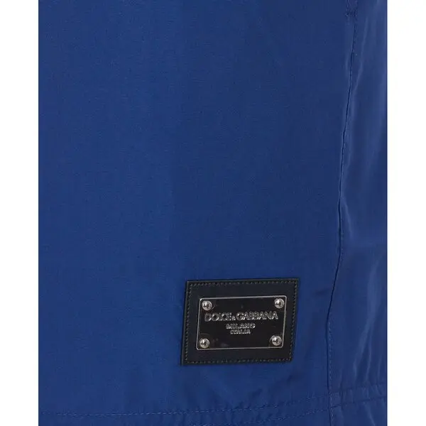 Dolce & Gabbana Plaque Logo Bermuda Swimwear - Blue