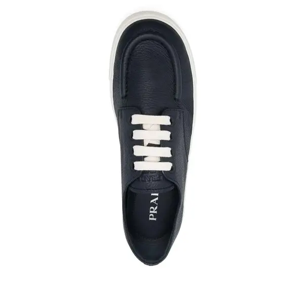 Prada Low Top Textured Leather Trainers