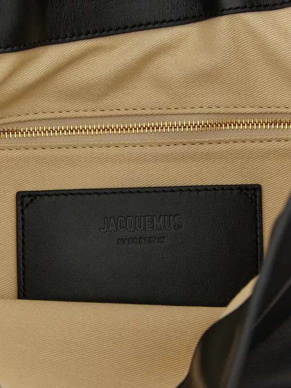Jacquemus Le Sac Ovalo Leather Shoulder Bag - Black