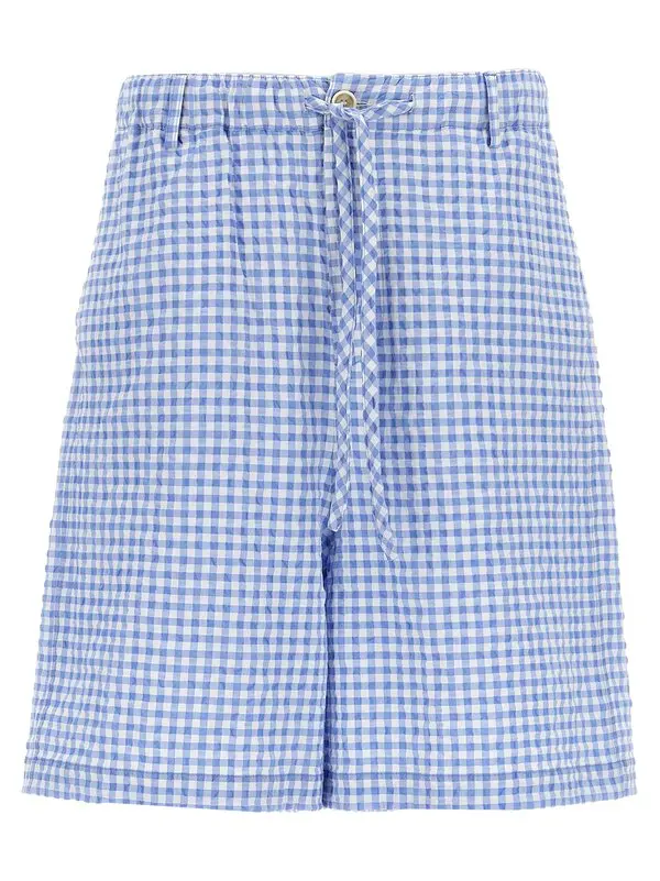 Marni Gingham Checks Cotton Blend Bermuda Shorts