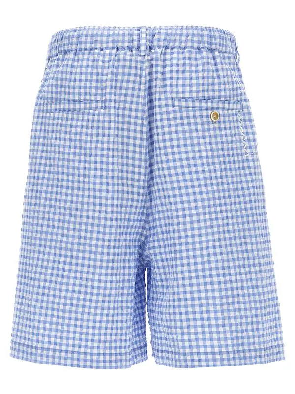 Marni Gingham Checks Cotton Blend Bermuda Shorts