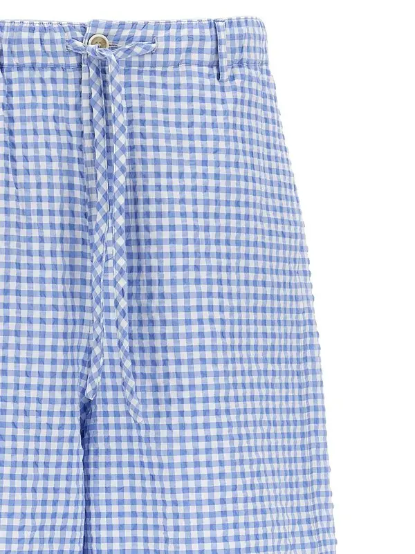 Marni Gingham Checks Cotton Blend Bermuda Shorts