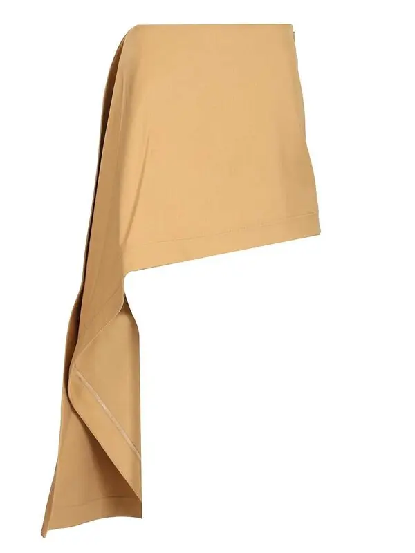 Loewe Asymmetric Cotton And Silk Blend Skirt - Cream