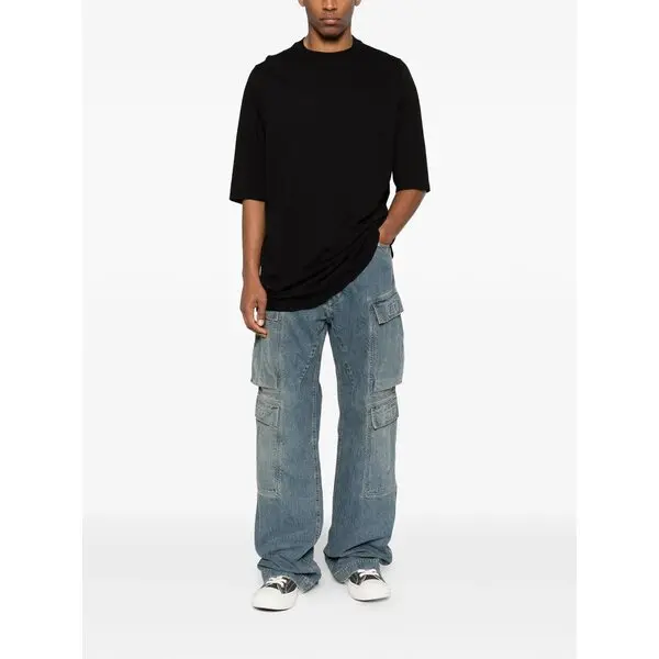 Rick Owens Indigo Cotton Cargo Jeans - Blue