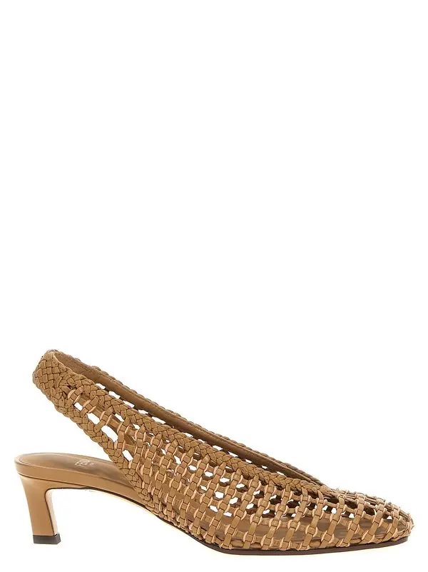 Fendi Braided Leather Slingback Heels