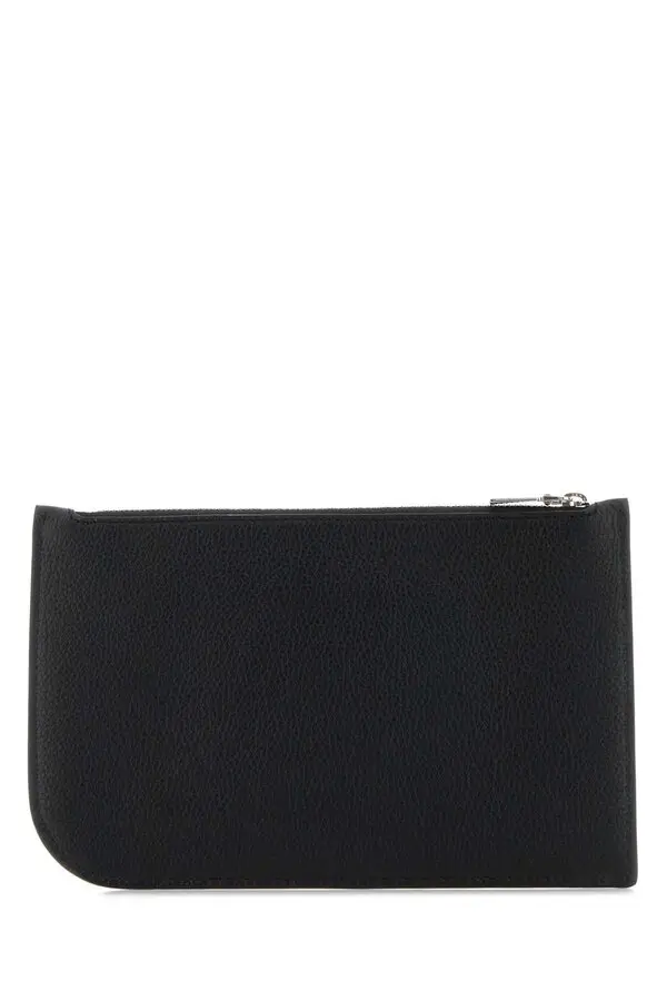 Alexander McQueen Leather Pouch With Silver Metal Finishing