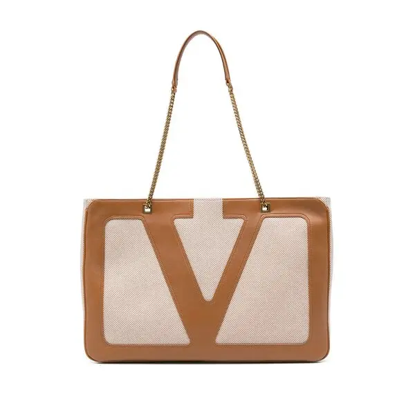 Valentino Garavani Maxi Vlogo Signature Shoulder Bag - Brown