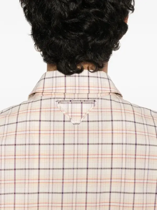 Prada Checked Cropped Poplin Shirt