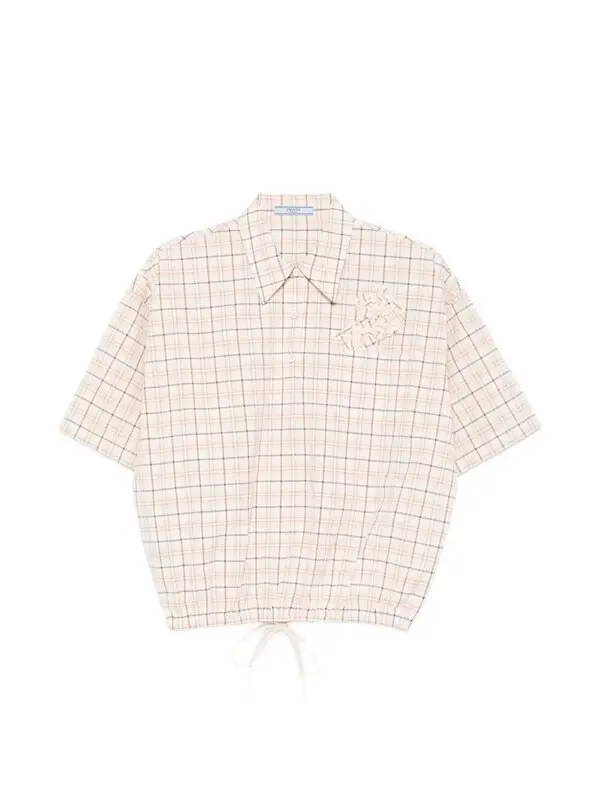 Prada Checked Cropped Poplin Shirt - Multicolor