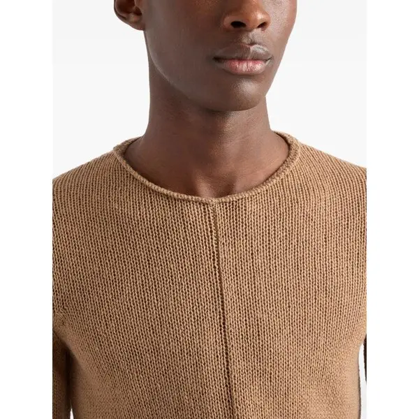 Prada Ochre Cashmere Long Sleeve Jumper