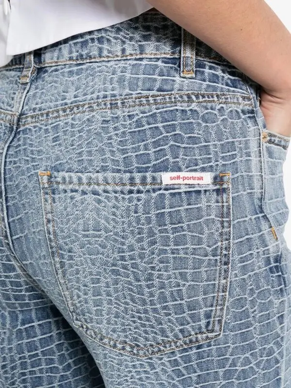 SELF-PORTRAIT Straight Leg Jeans - Multicolor