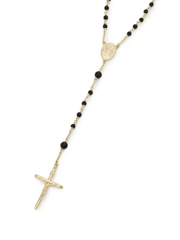 Dolce & Gabbana Brass Rosary Necklace With Cross Pendant