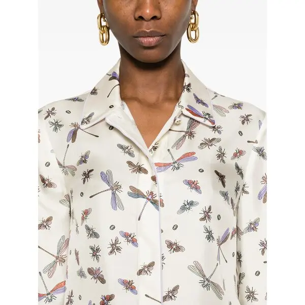 Gucci Dragonfly Print Silk Shirt