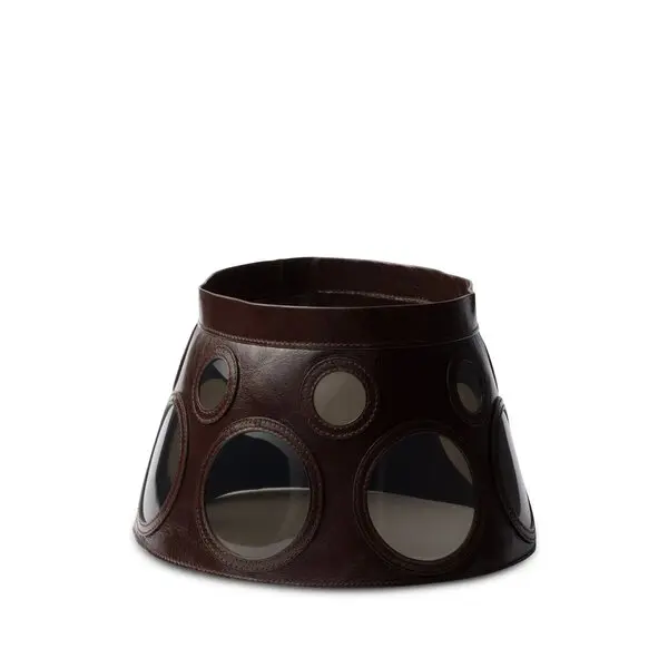 Prada Calf Leather And Plexiglass Sun Hat - Brown