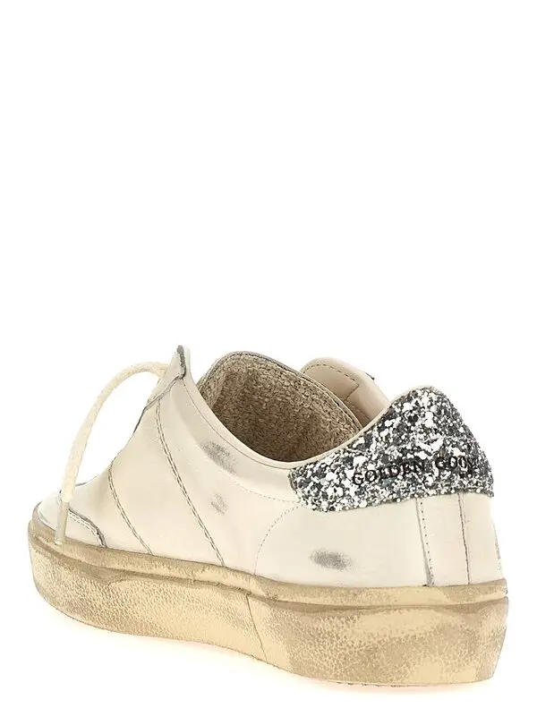GOLDEN GOOSE Soul Star Leather Sneakers With Glitter Heel