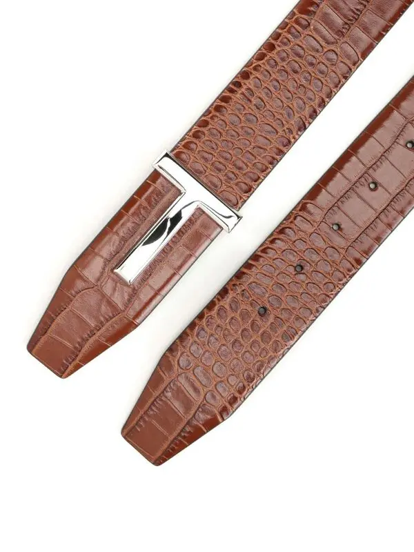 TOM FORD Reversible Belt With T-buckle - Brown