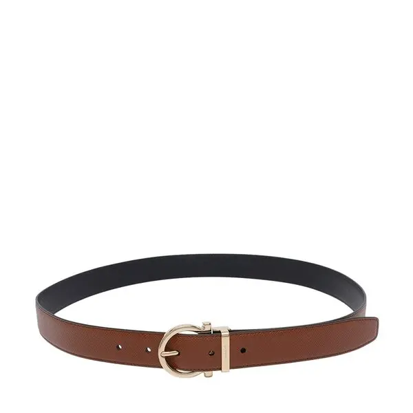 FERRAGAMO Reversible Gancini Belt - Brown