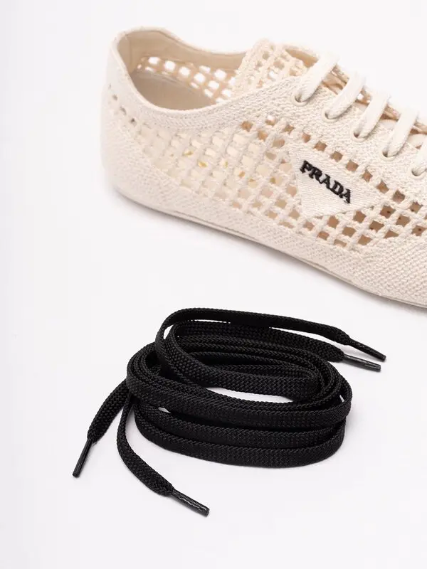 Prada Cotton Crochet Lace-up Sneakers - Multicolor