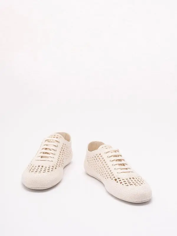 Prada Cotton Crochet Lace-up Sneakers - Multicolor