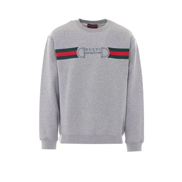 Gucci Embroidered Logo Sweatshirt - Gray