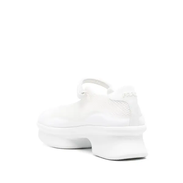 Prada Mesh And Leather Mary Jane Sneakers