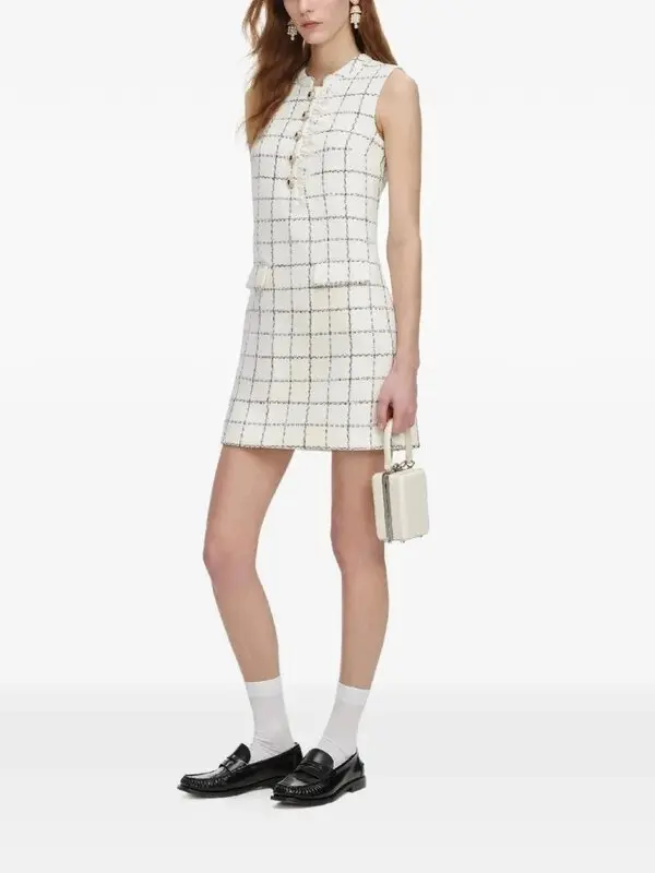 SELF-PORTRAIT Boucle Lace Trim Mini Dress