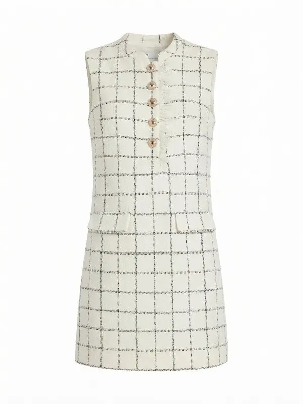 SELF-PORTRAIT Boucle Lace Trim Mini Dress