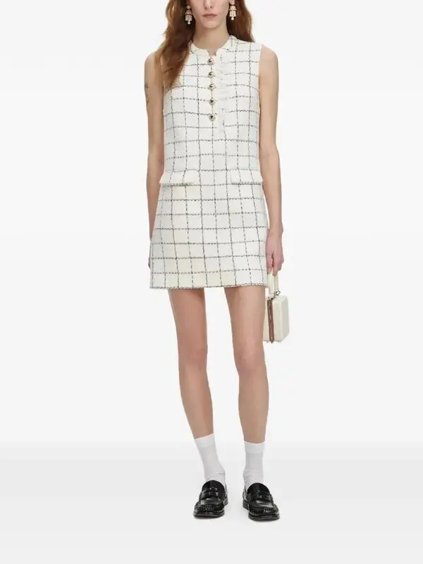 SELF-PORTRAIT Boucle Lace Trim Mini Dress