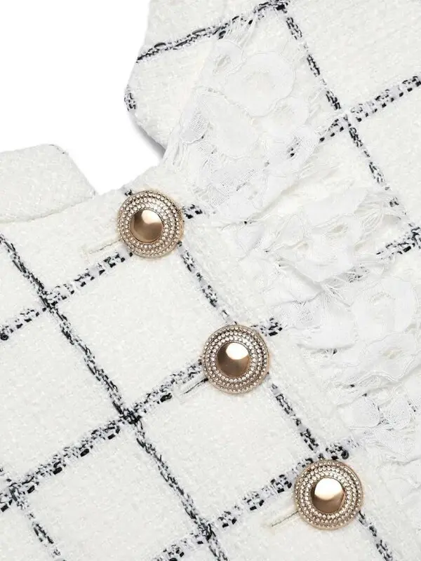 SELF-PORTRAIT Boucle Lace Trim Mini Dress