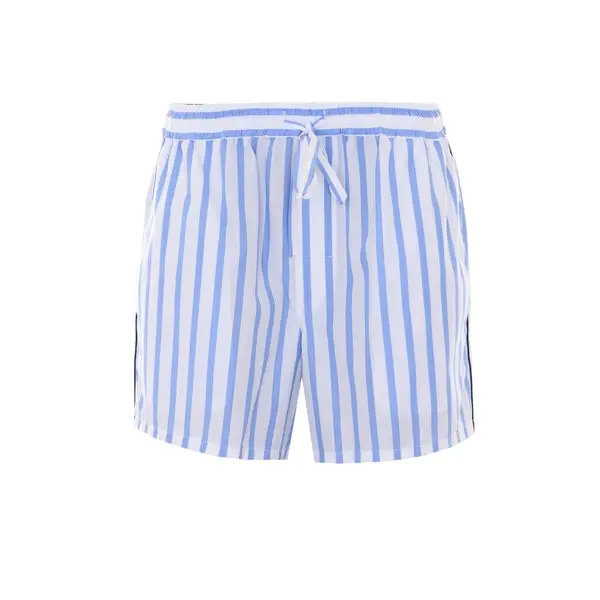 Dolce & Gabbana Striped Cotton Silk Blend Drawstring Shorts