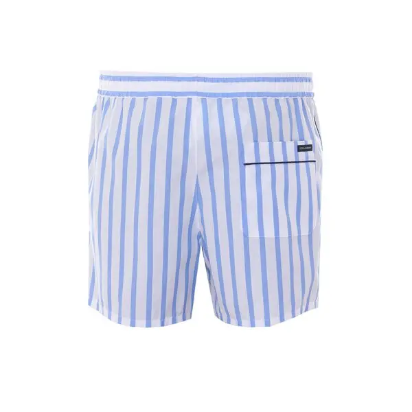 Dolce & Gabbana Striped Cotton Silk Blend Drawstring Shorts