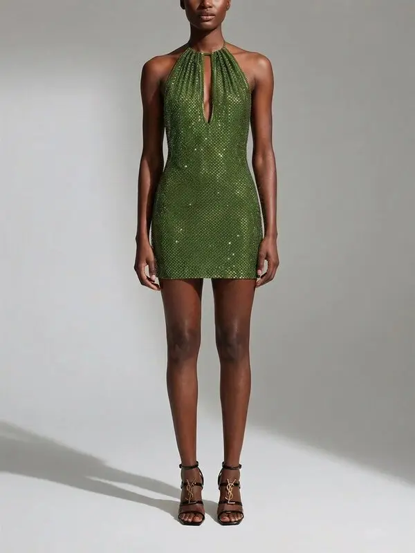 SELF-PORTRAIT Rhinestone Mini Dress