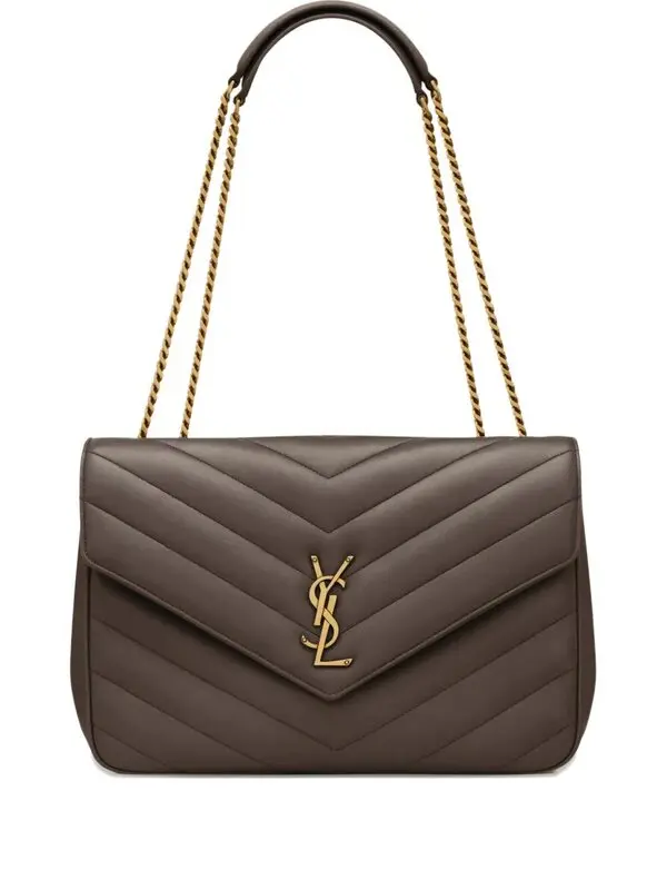 Saint Laurent Matelassé Lambskin Loulou Bag - Gray