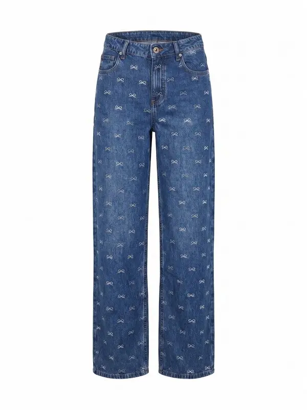 SELF-PORTRAIT Lightweight Bow Embellished Jeans