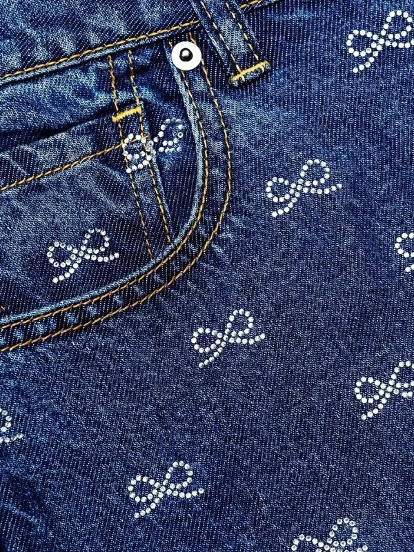 SELF-PORTRAIT Lightweight Bow Embellished Jeans