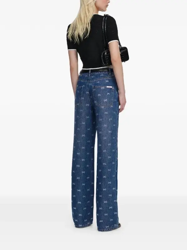 SELF-PORTRAIT Lightweight Bow Embellished Jeans
