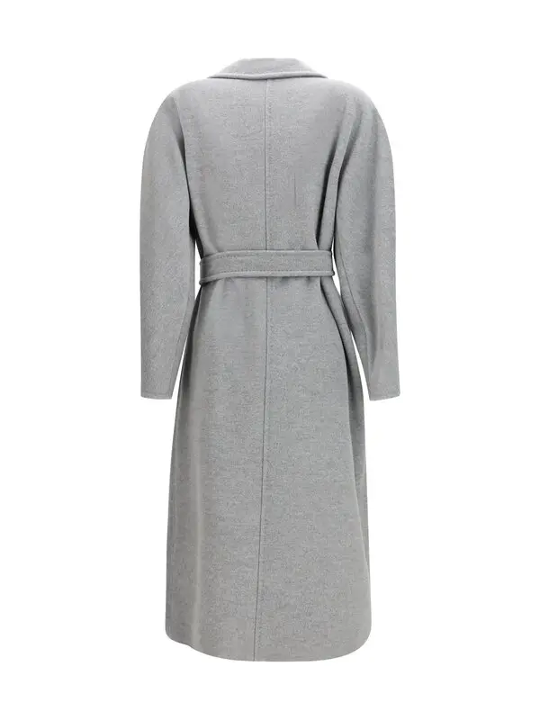 Max Mara Madame Wool Cashmere Double Breasted Coat - Gray