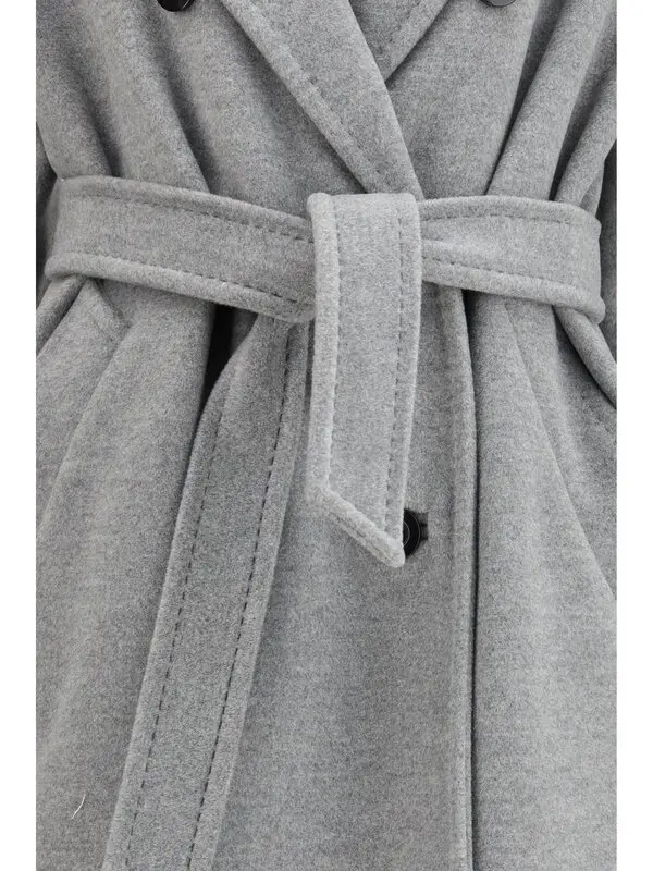 Max Mara Madame Wool Cashmere Double Breasted Coat - Gray