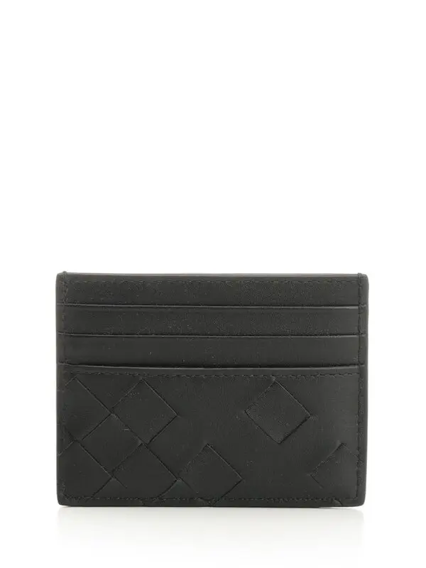 Bottega Veneta Leather Card Holder - Black