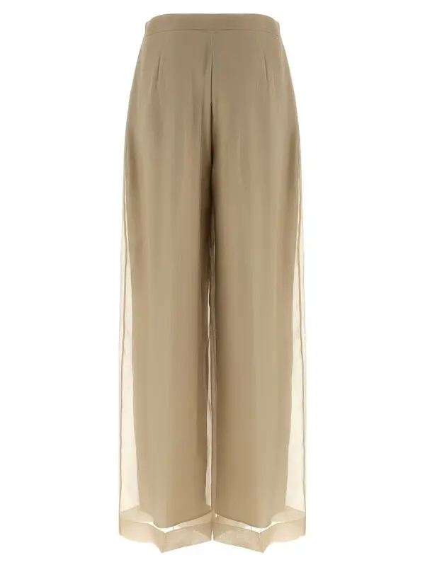 Max Mara Silk Organza Wide Leg Pants - Cream