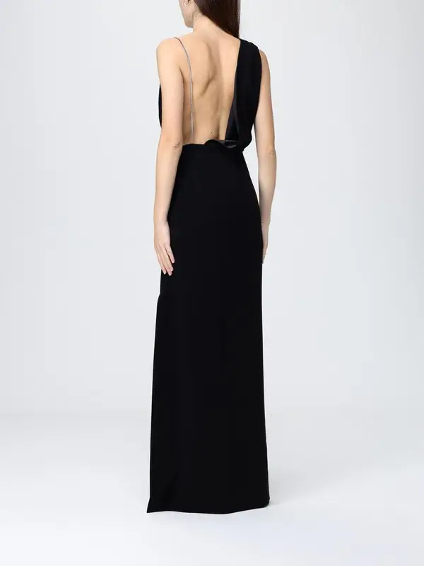 Max Mara Asymmetrical Draped Gown - Black