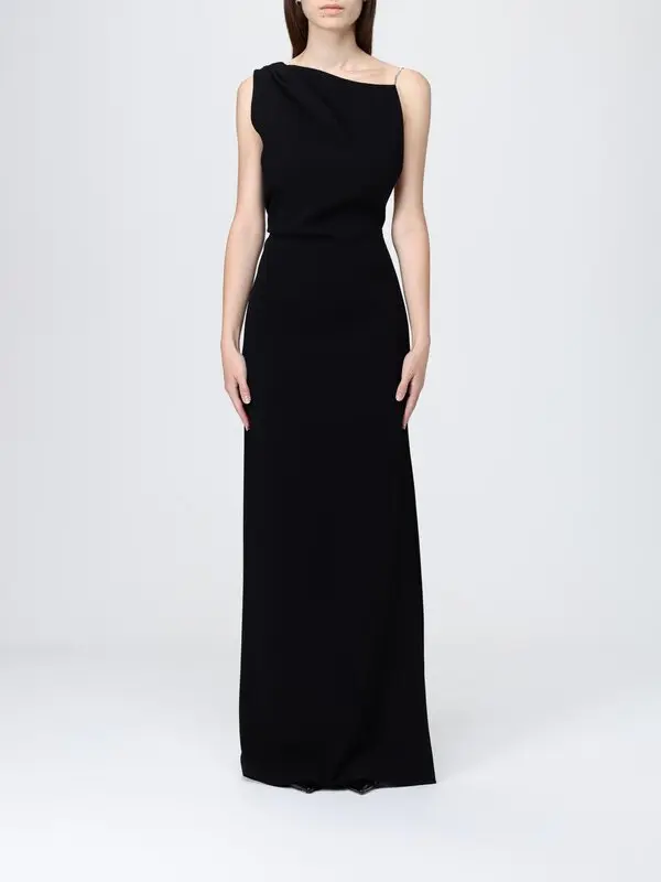 Max Mara Asymmetrical Draped Gown - Black