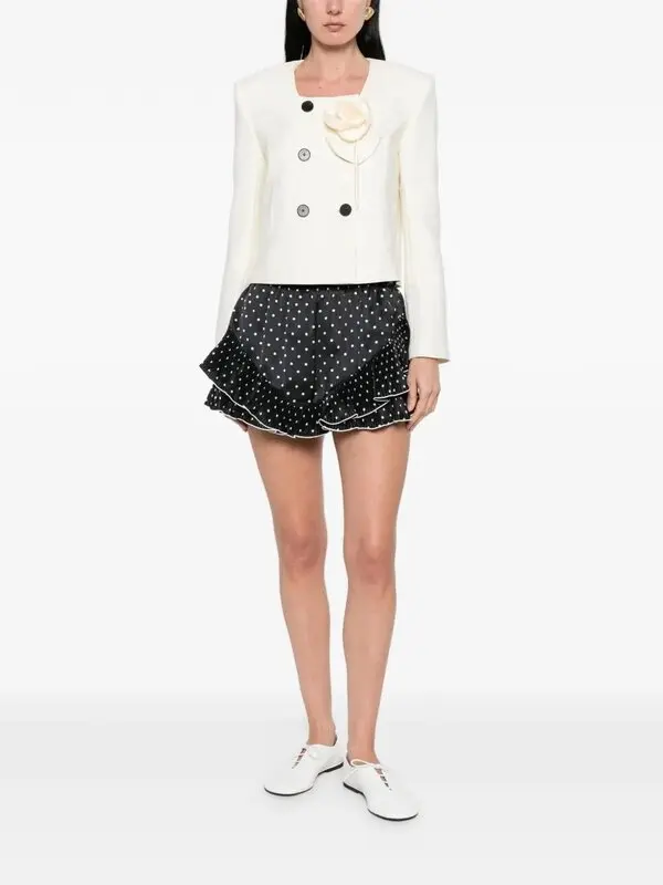 SELF-PORTRAIT Polka Dot Frill Mini Skirt