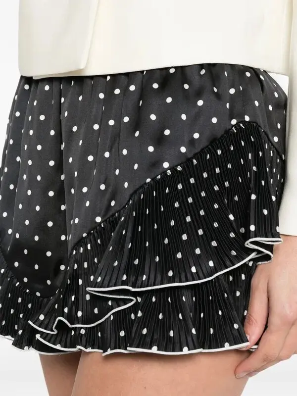 SELF-PORTRAIT Polka Dot Frill Mini Skirt