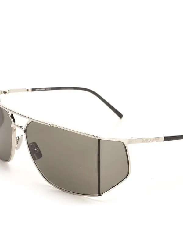 Saint Laurent Sl 750 Mask Aviator Sunglasses - Silver