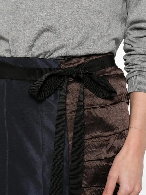 Prada Silk Skirt With Patchwork Construction And Ruffle Details