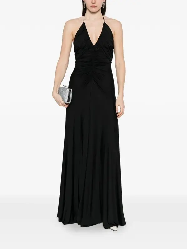 SELF-PORTRAIT Jersey Gathered Maxi Dress