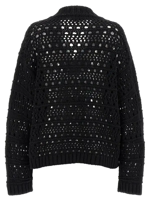 GANNI Crochet V-neck Sweater